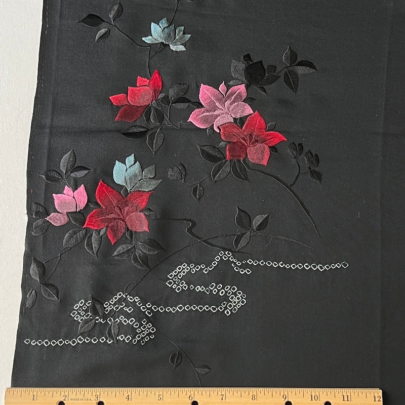 Embroidered Silk Fabric - Etsy