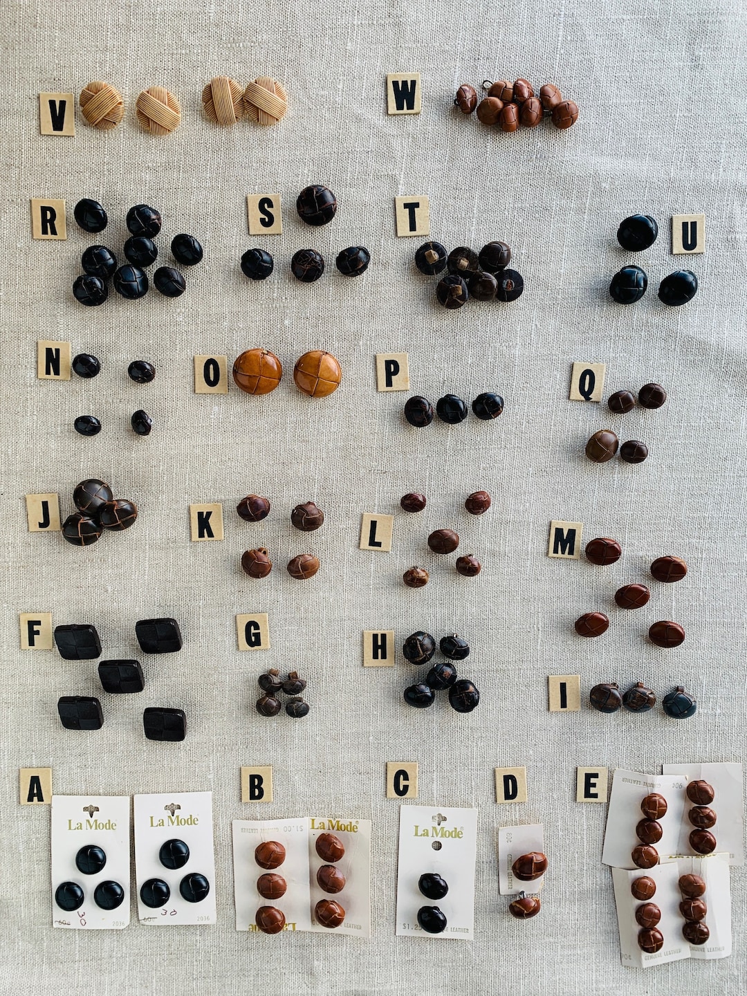 1960s Knot Buttons ~ Your Choice, Leather Coat Buttons, Brown, Gray ...