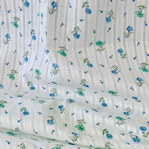 1970s Dimity Fabric, 2 Yards Semi-sheer Sweet Floral Fabric With Open ...