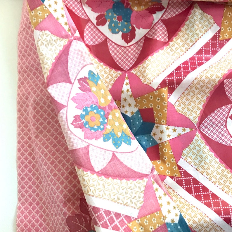 1930s Cheater Cloth by the Yard Patchwork Border Print Fabric | Etsy