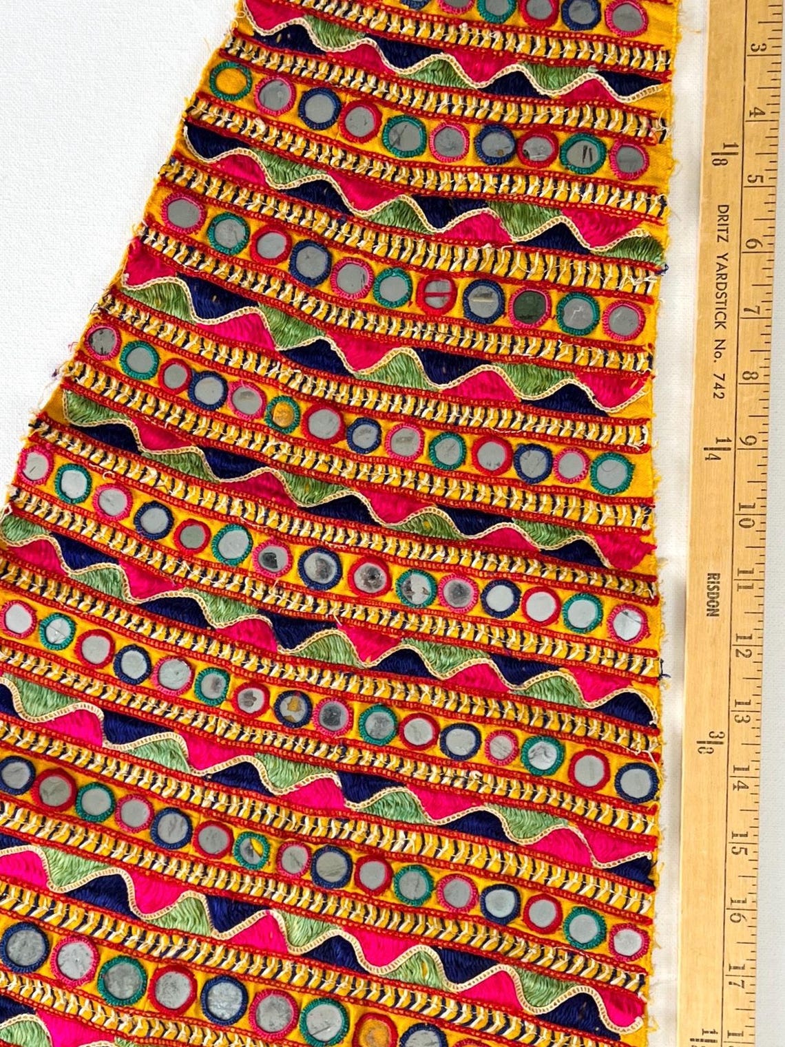 1920s Mirror Work - Hand Embroidered Rajasthani Textile, Glass Shisha ...
