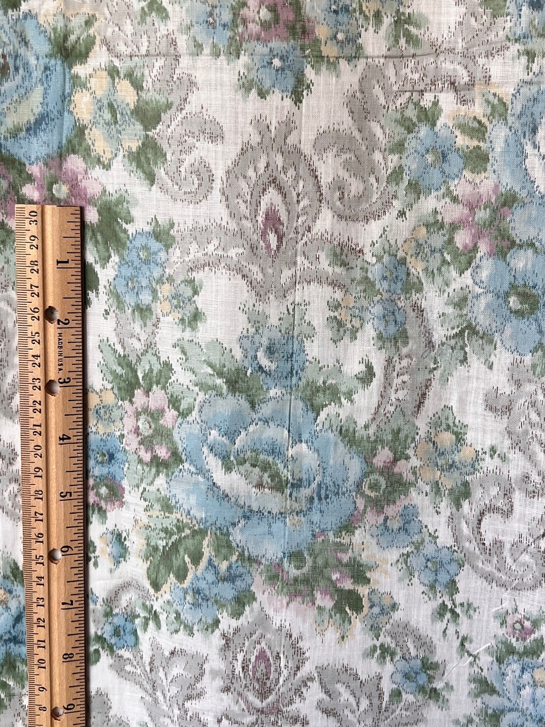 RESERVED ~ 1910s Antique Cotton Fabric, Edwardian Floral 1 2/3 Yards X ...