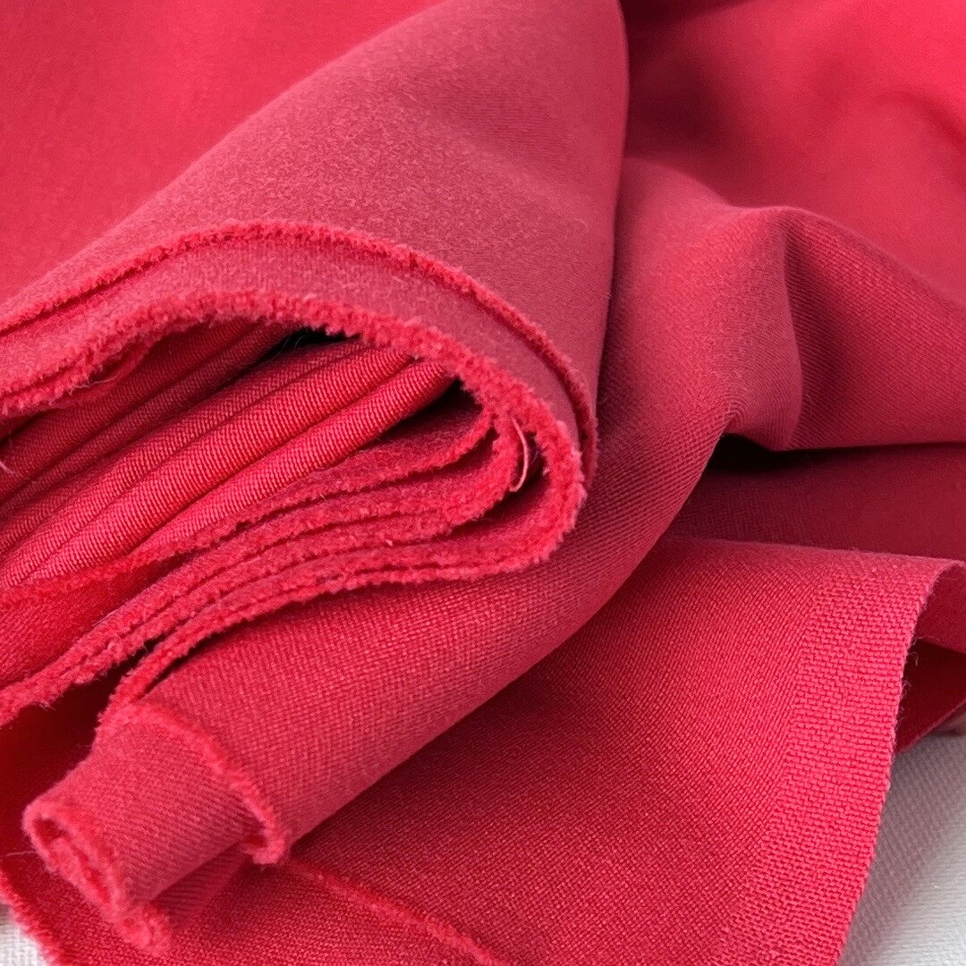 Gabardine-Stoff aus reiner Wolle, 2 Yards korallenroter Wollstoff, 56 Zoll breit 5853 - Etsy.de
