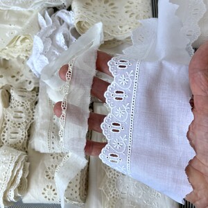Vintage Eyelet Lace Snippets Bundle, 10 Pc. Eyelet Trim for Crafting ...