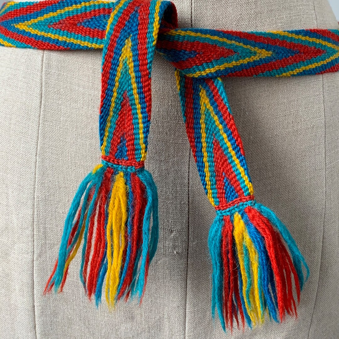 1960s Norwegian Belt 63" Hand Woven Wool Belt With Fringe #4624 - Etsy