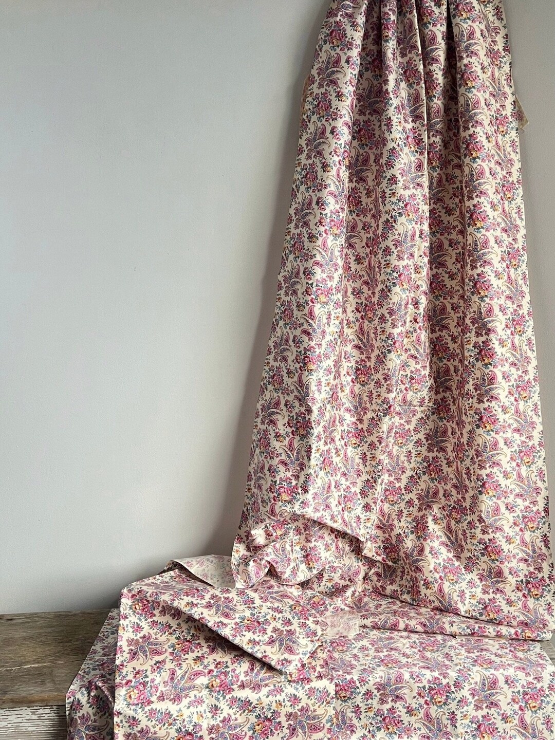 1920s Fabric by the 1/2 Yard X 35 1/2" Wide, Paisley Floral Vintage ...