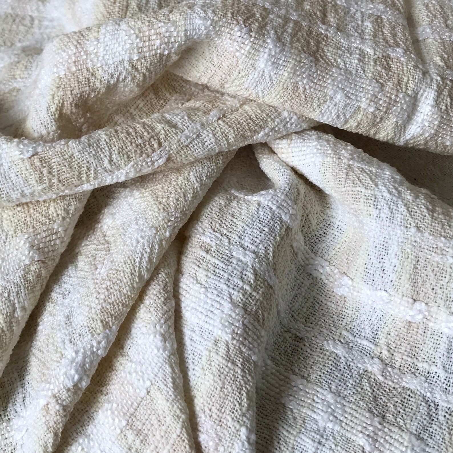 1970s Textured Cotton Upholstery Fabric Nubby Beige Cream - Etsy