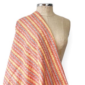 Colorful Striped Cotton Fabric: Lightweight Handmade Ikat Textile #7213 ...