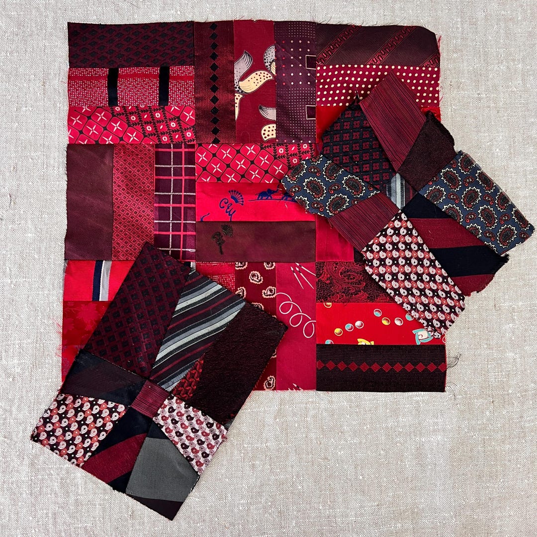 1950s Quilt Blocks # Silk Necktie Patchwork Pieces #7214 - Etsy