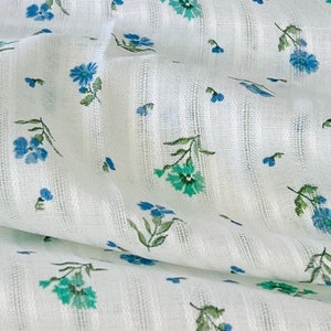 1970s Dimity Fabric, 2 Yards Semi-sheer Sweet Floral Fabric With Open ...