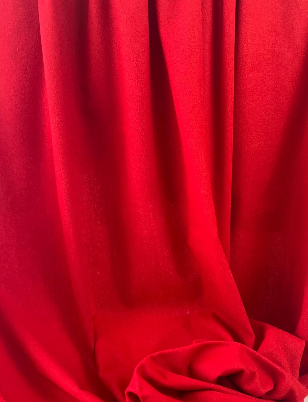 1960s Red Wool Blend Fabric by the Yard Red Wool Delaine 57" Wide #6982 ...