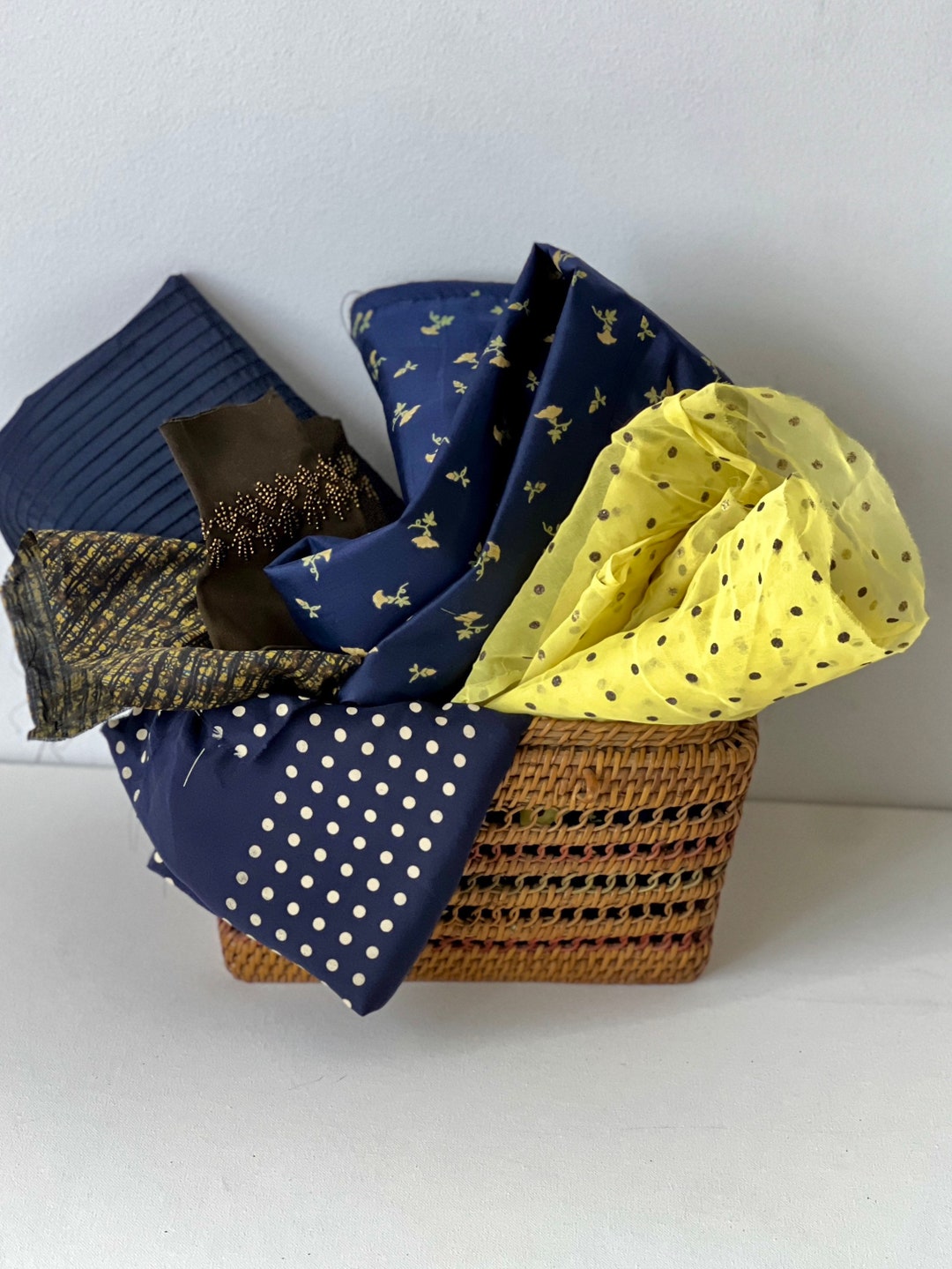 Antique Fabric Scraps: Victorian Silk, Rayon, Metallic, Polka Dot for ...