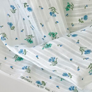 1970s Dimity Fabric, 2 Yards Semi-sheer Sweet Floral Fabric With Open ...