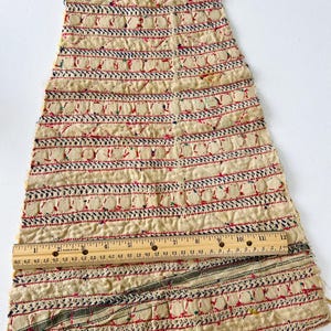 1920s Hand Embroidered Indian Textile, Glass Mirror Shisha Embroidery ...