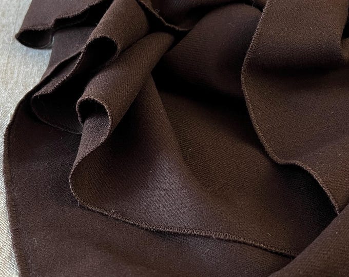 1970s Wool Blend Fabric Scraps, Brown Twill Weave for Crafting and Rug ...