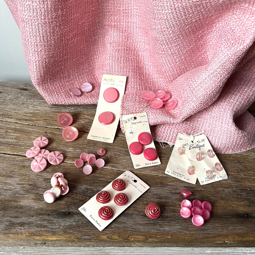 Vintage Pink Buttons, Your Choice of Button Sets for Sweaters, Blouses ...