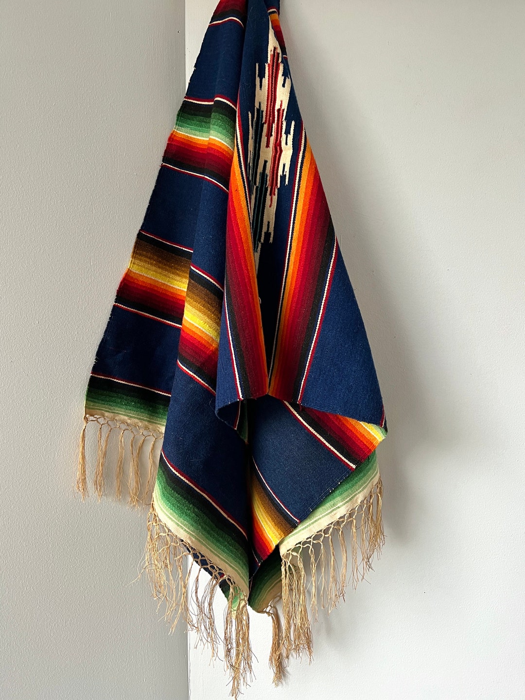 Handwoven Wool Vintage Serape Stripe in Rainbow Ombré Colors 5581 - Etsy