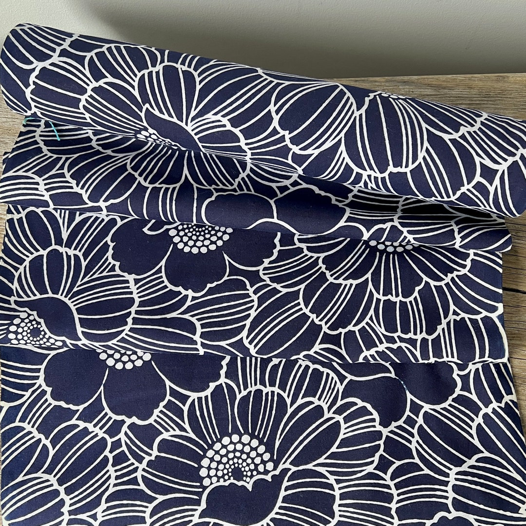 1980s Japanese Floral Cotton Yukata Fabric by the Yard X 14 1/4w ...