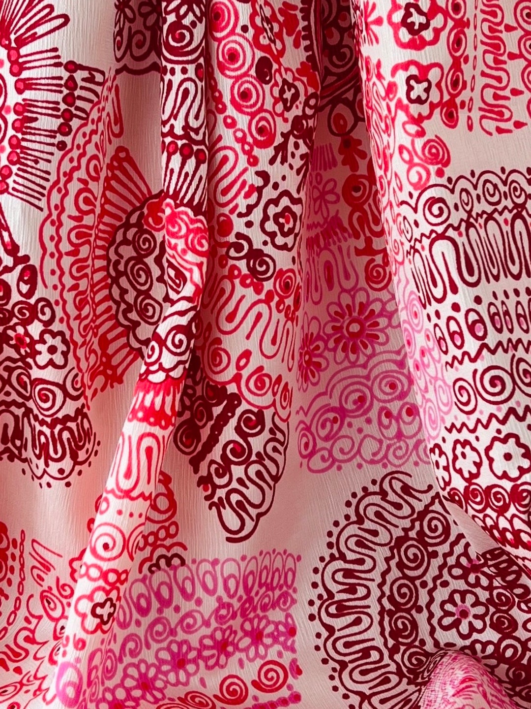 1970s Groovy Fabric by the Yard 56" Wide Textured Polyester Crepe #3650 ...