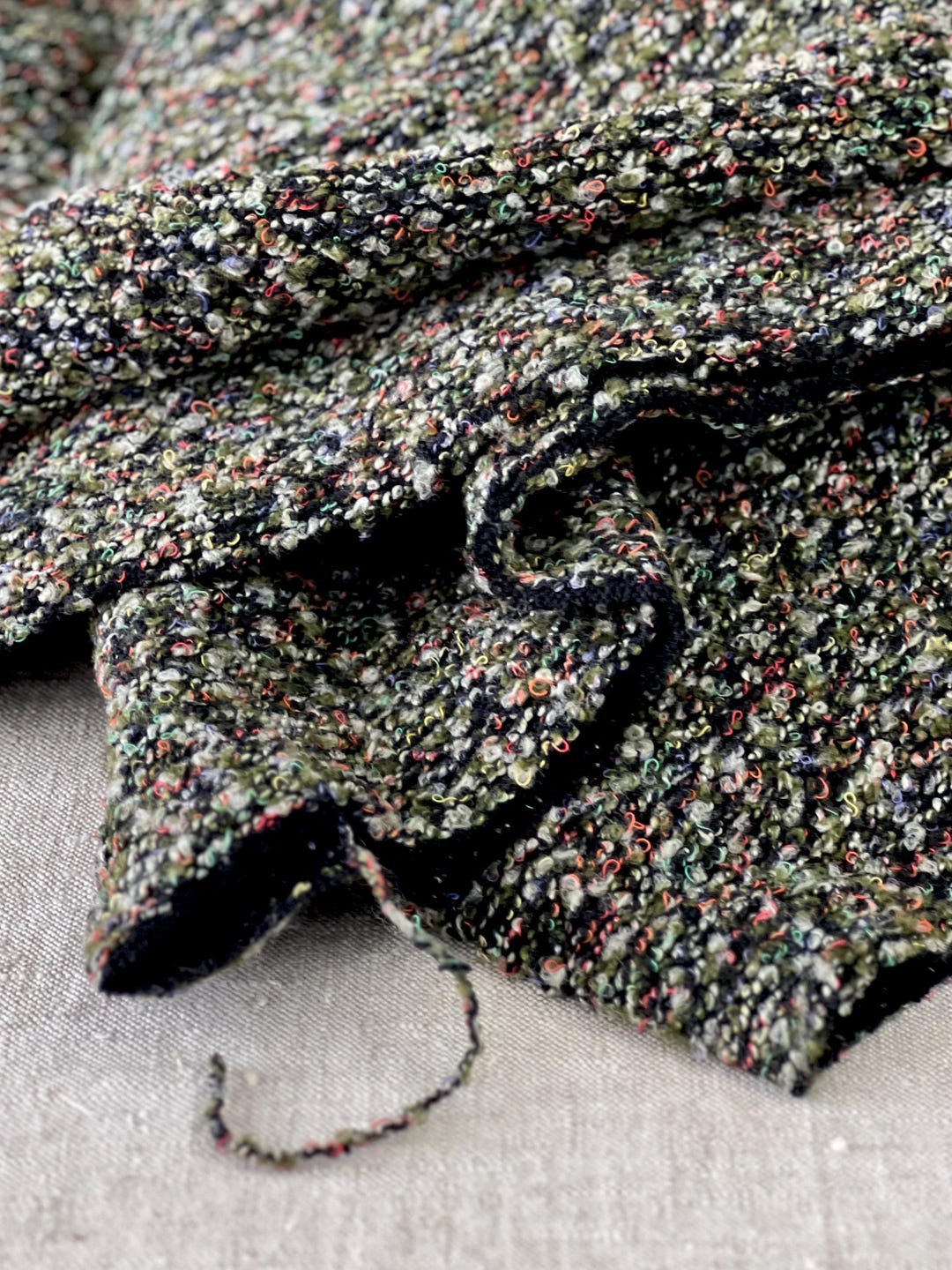 Vintage Boucle Fabric, Textured Stretch Knit Tweed for Clothing and ...