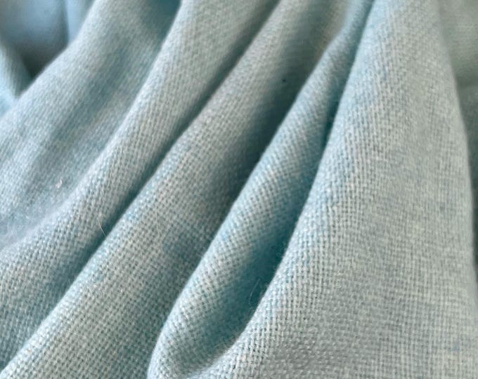 1960s Pure Wool Fabric by the Yard Light Heather Blue Wool Delaine ...
