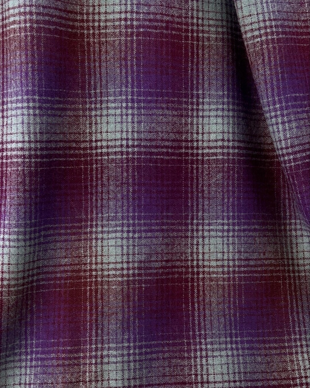 Pendleton Wool Plaid Fabric by the Yard X 61 Wide Purple and Burgundy ...
