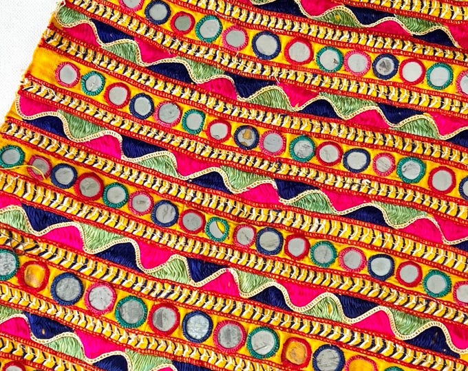 1920s Mirror Work - Hand Embroidered Rajasthani Textile, Glass Shisha ...