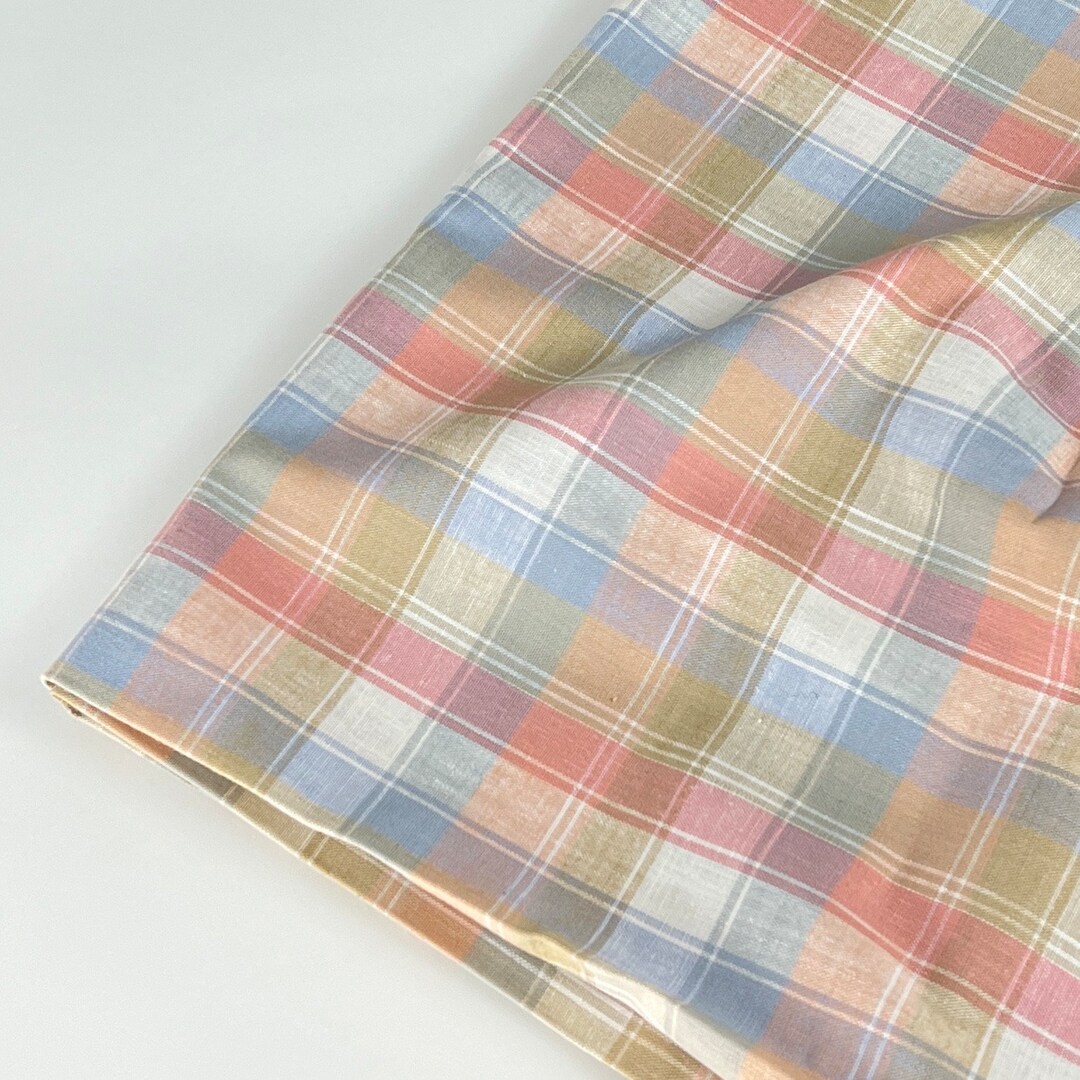 Pastel Plaid Fabric, 2 Yards Preppy Plaid Remnant for Clothing and ...