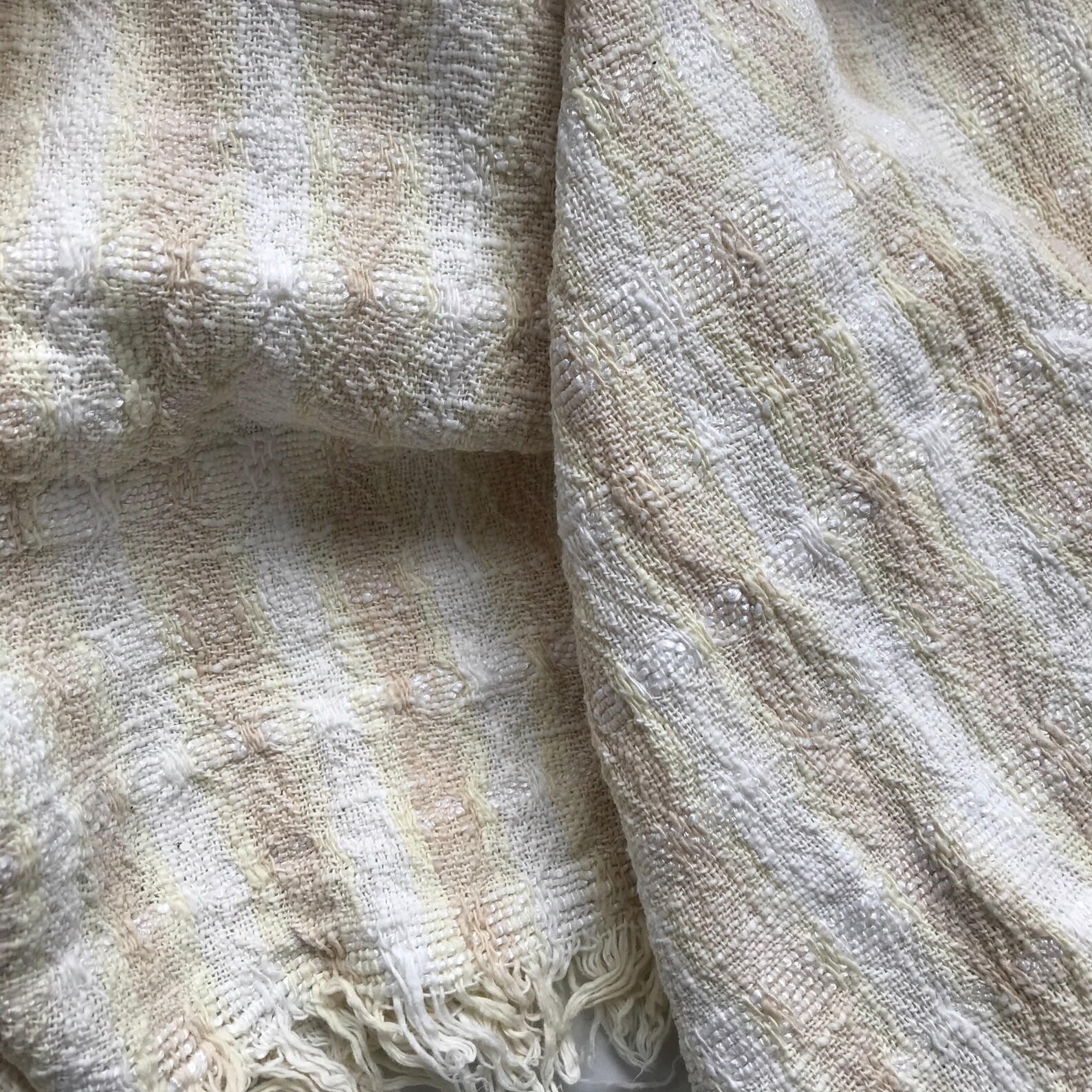 1970s Textured Cotton Upholstery Fabric Nubby Beige Cream - Etsy