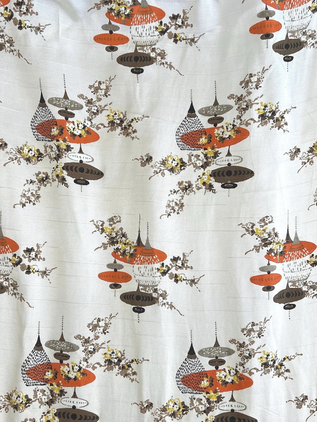 MCM Rayon Fabric Novelty Print Atomic Geometric Mid Century Modern ...