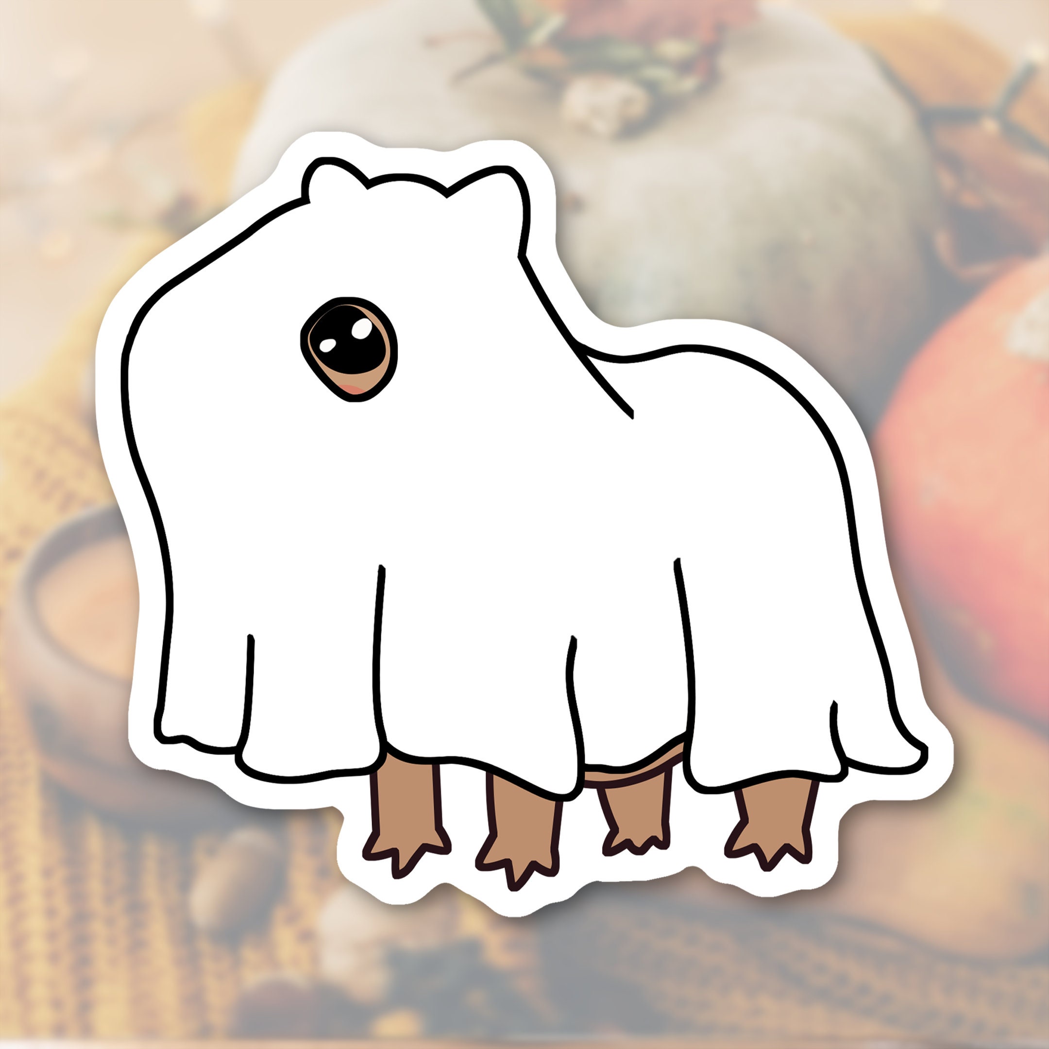 Cute Capybara Ghost Sticker Waterproof Die Cut Sticker Adorable Ghost ...
