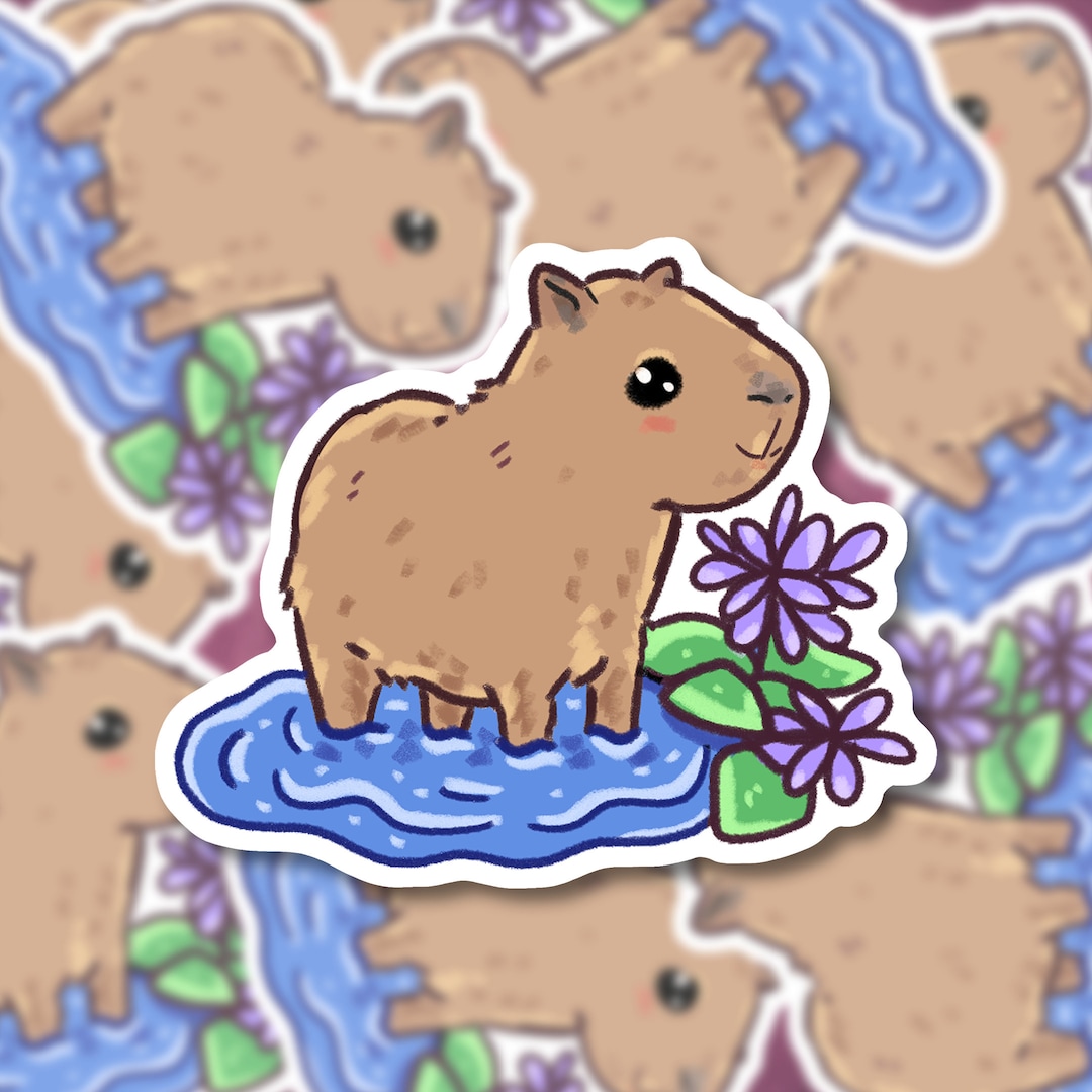 Cute Capybara Sticker Adorable Animal Stickers Matte Waterproof Vinyl ...