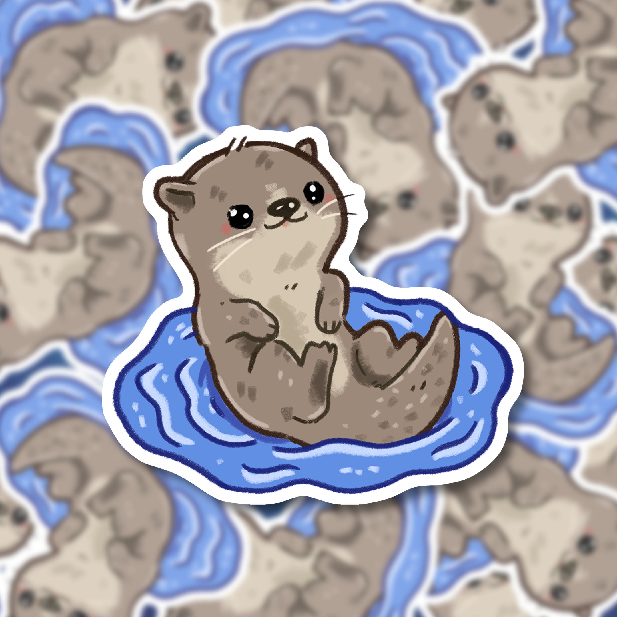Cute Otter Sticker Adorable Animal Stickers Matte Waterproof Vinyl High ...