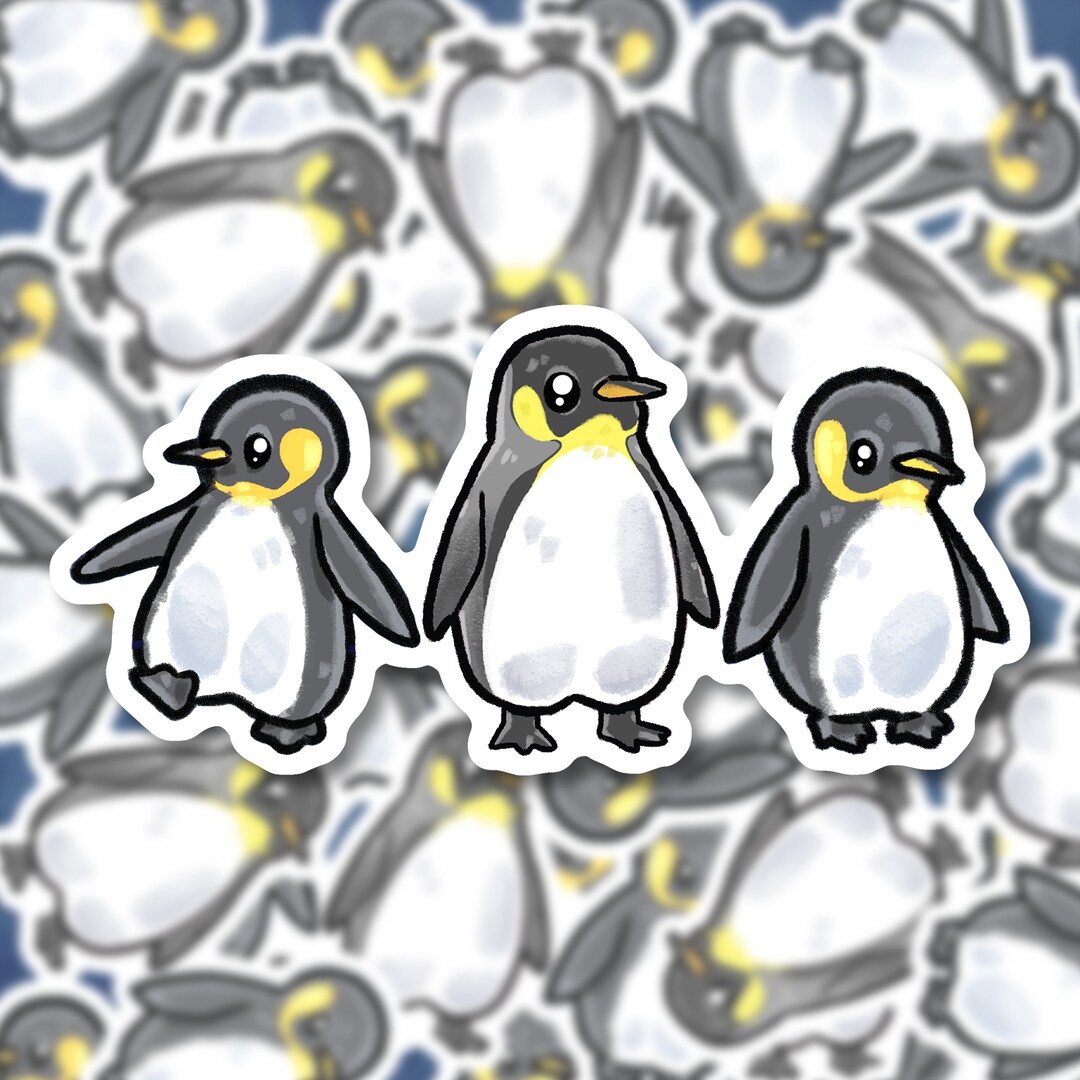 Cute Penguins Sticker Bird Water Bottle Sticker Cute Bird Laptop Decal ...