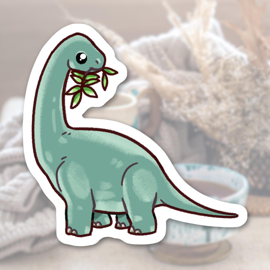 Sketched Brachiosaurus Sticker | Matte Vinyl Sticker | Dinosaur ...