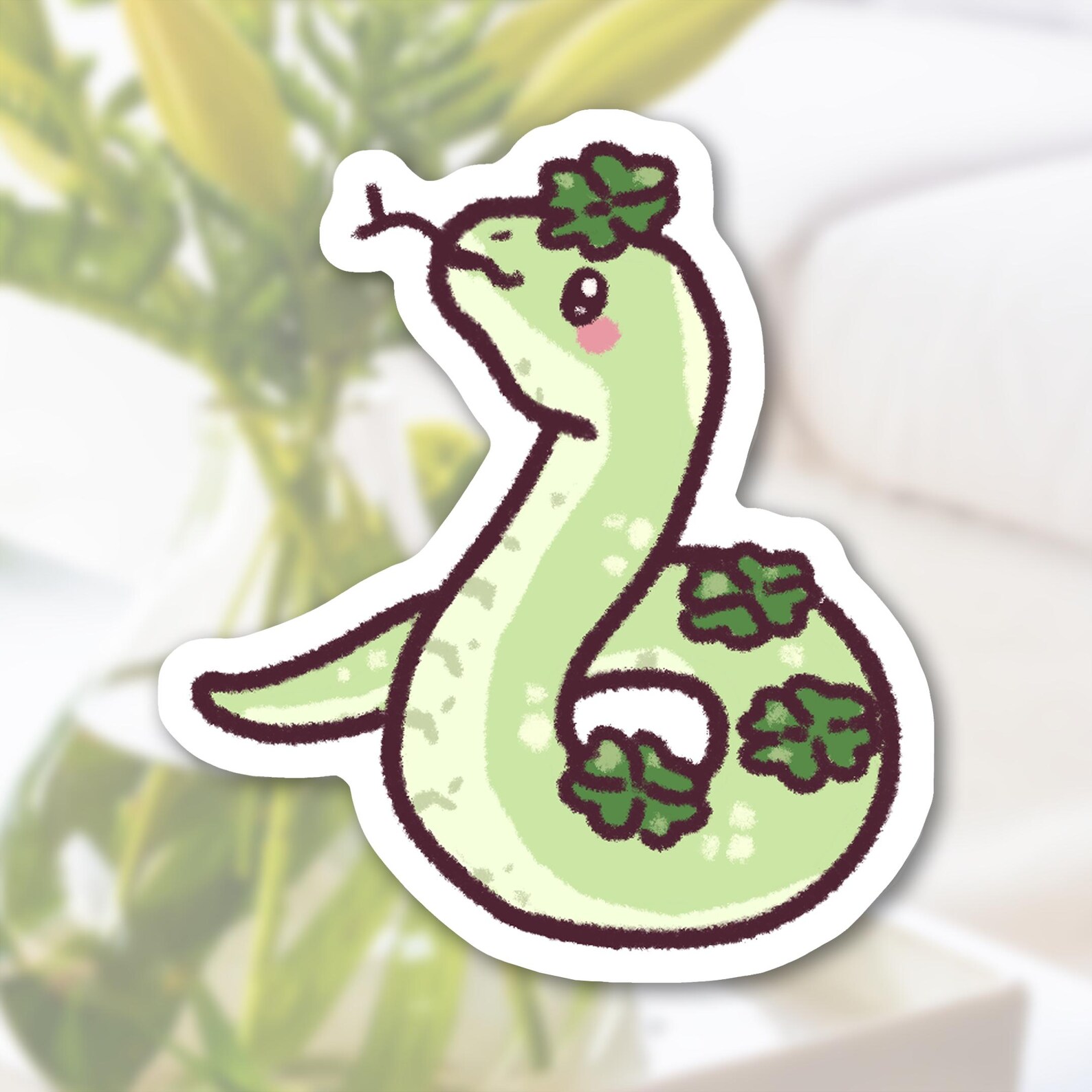 Cute Snake Sticker for St. Patricks Day | Adorable Reptile Stickers ...