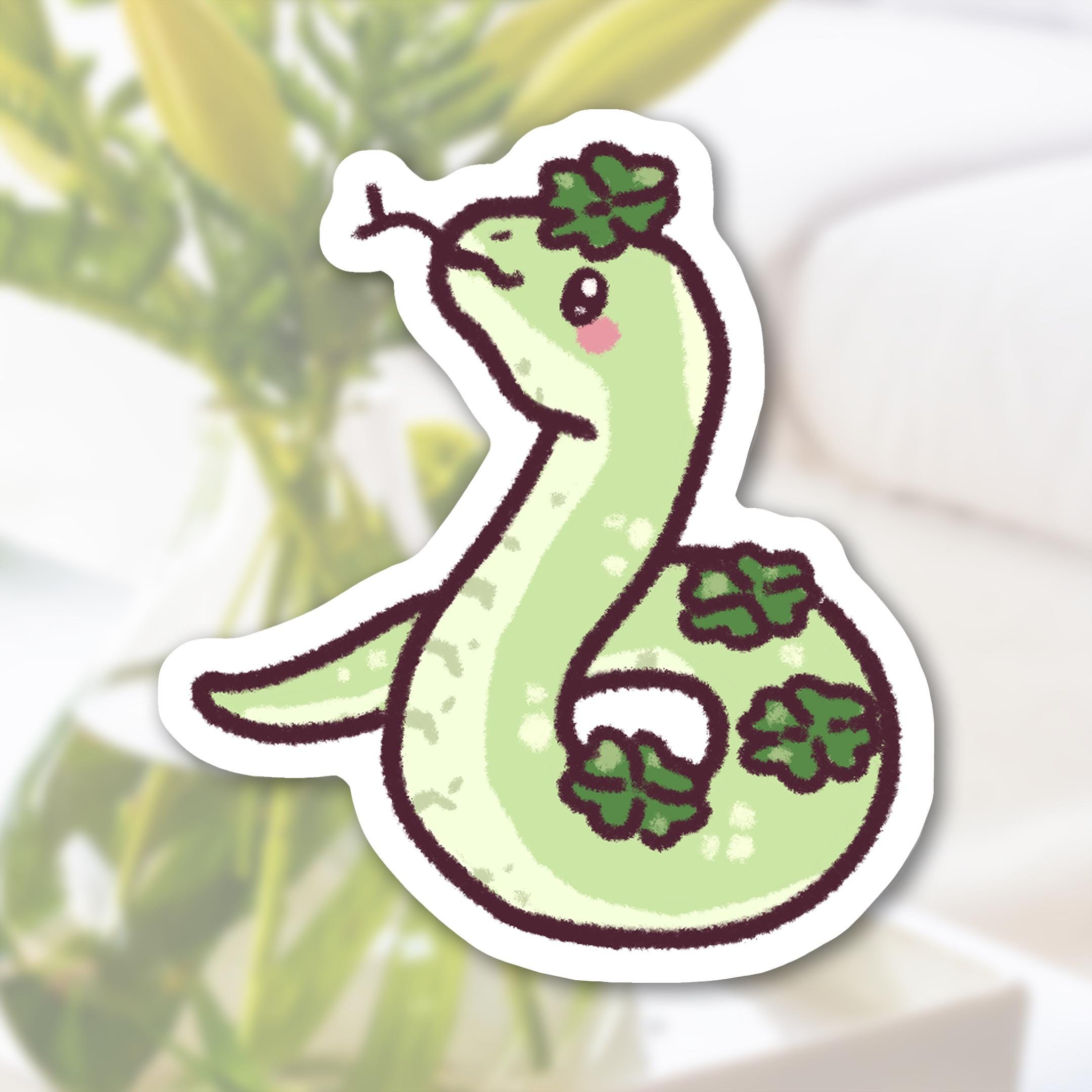 Cute Snake Sticker for St. Patricks Day | Adorable Reptile Stickers ...