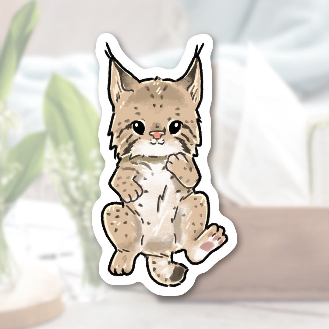 Cute Lynx Sticker Adorable Animal Stickers Matte Waterproof Vinyl High ...