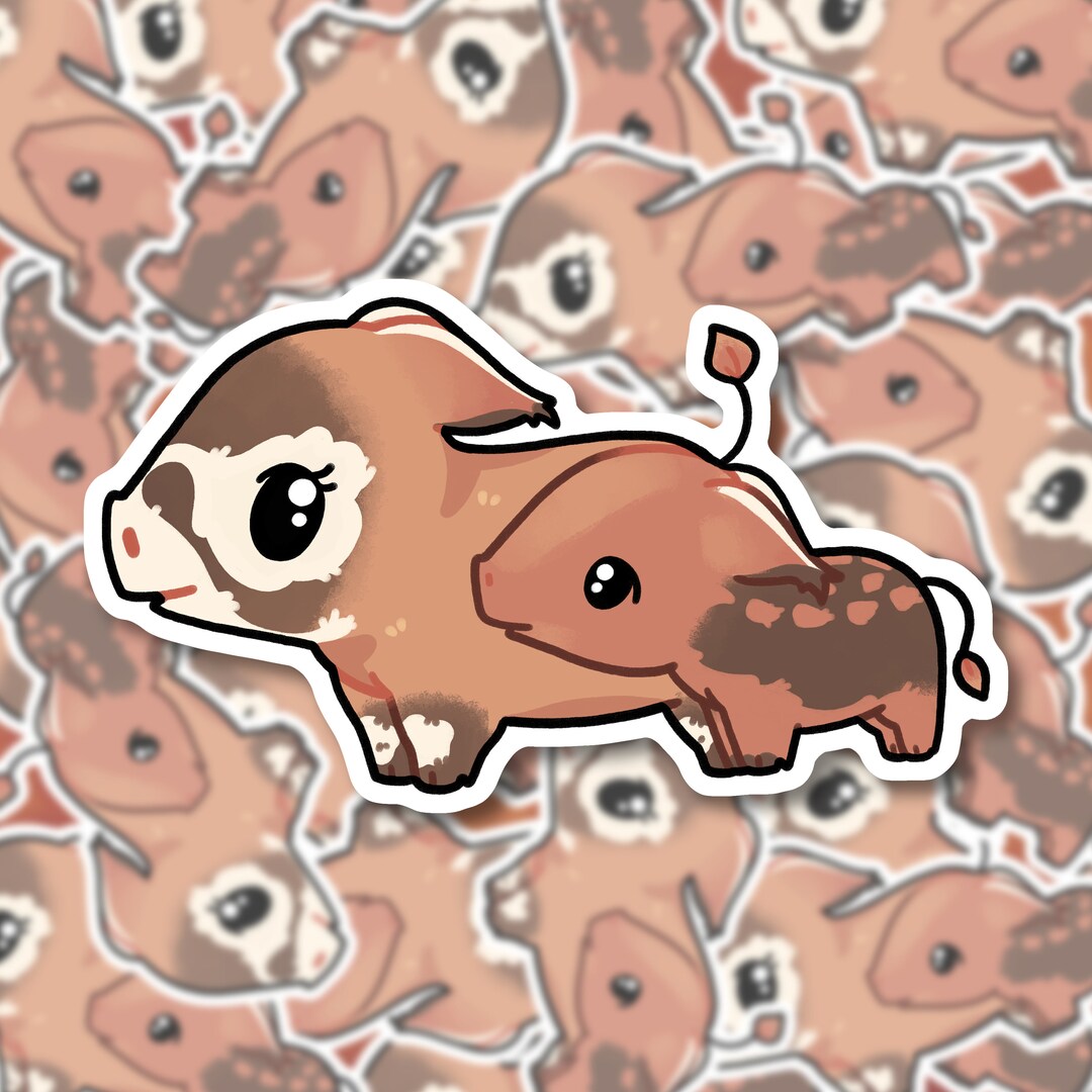 Cute Animal Sticker Adorable Pig Sticker Red River Hog - Etsy
