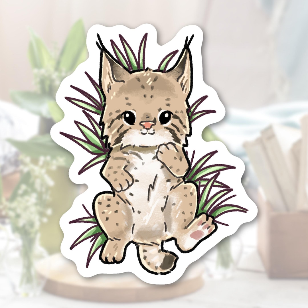 Cute Lynx Sticker Adorable Animal Stickers Matte Waterproof Vinyl High ...