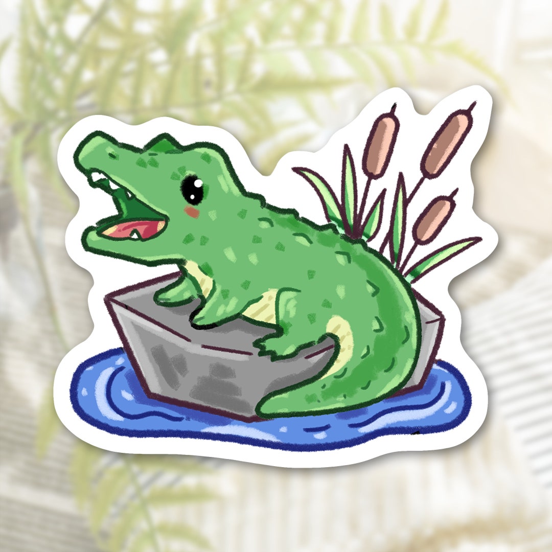 Cute Crocodile Sticker Adorable Animal Stickers Matte Waterproof Vinyl ...