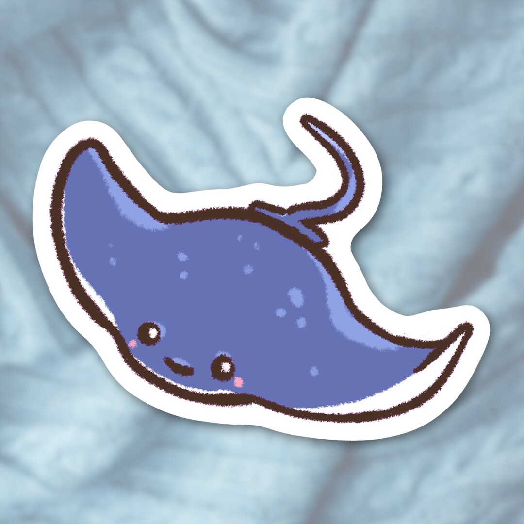 Cute Sting Ray Sticker Adorable Animal Stickers Matte Waterproof Vinyl ...