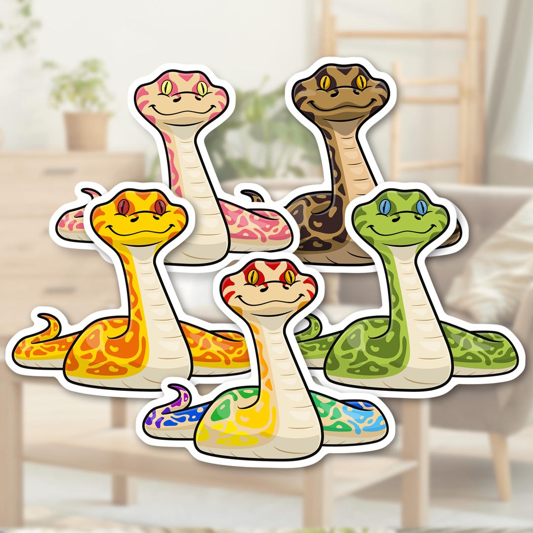 Cute Snake Sticker | Cute Animal Stickers | Water Bottle Sticker ...