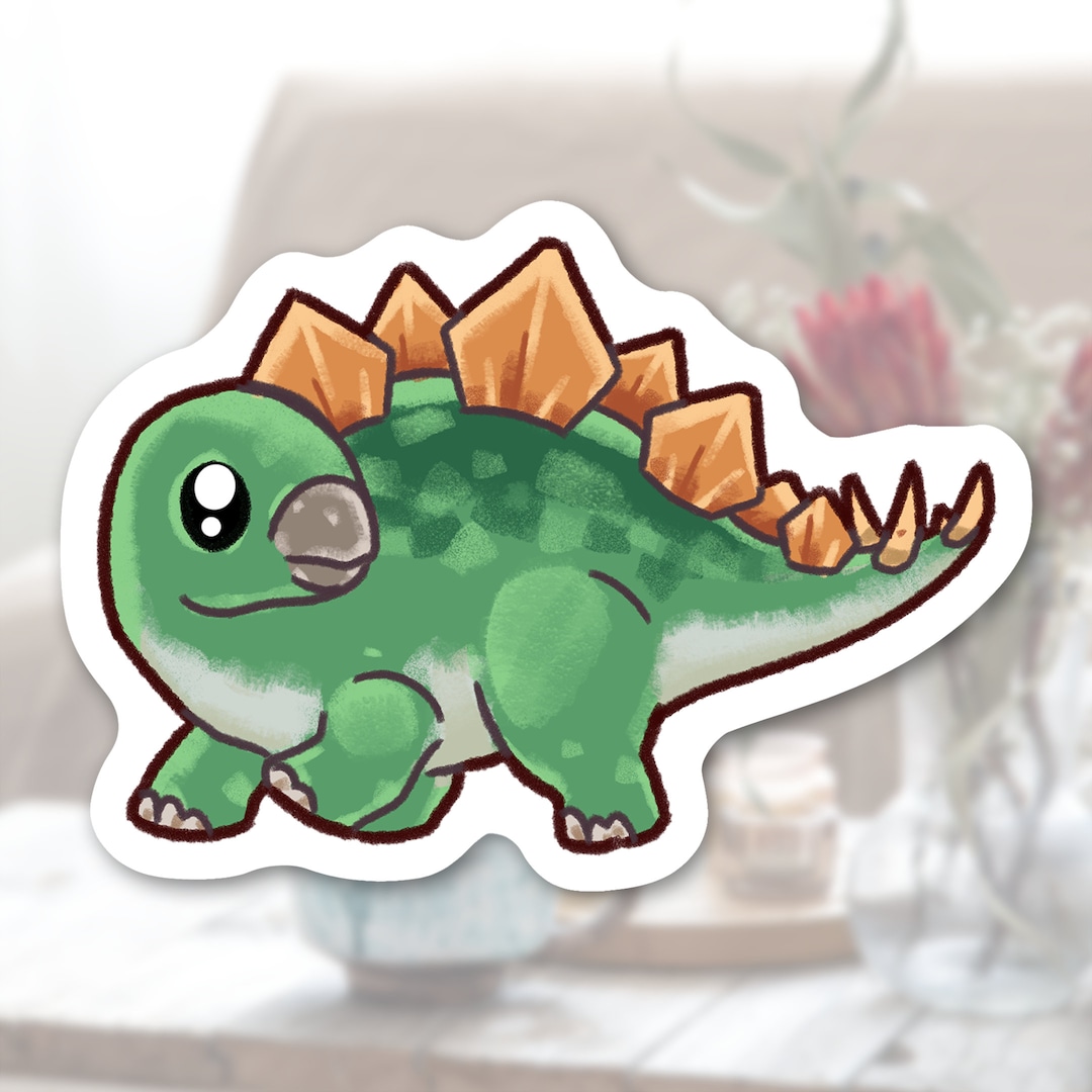 Cute Stegosaurus Sticker | Animal Stickers | Matte Waterproof Vinyl ...