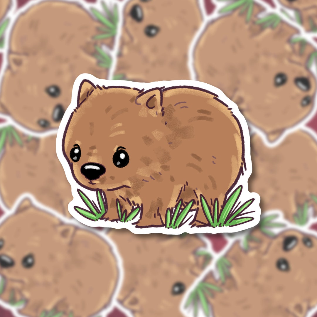 Cute Wombat Sticker Adorable Animal Stickers Matte Waterproof - Etsy