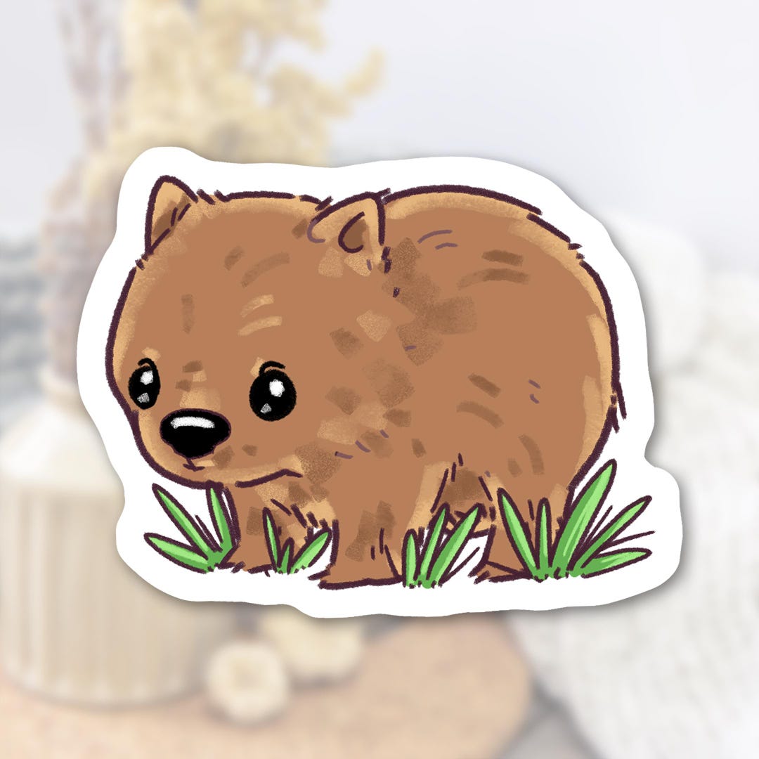 Cute Wombat Sticker Adorable Animal Stickers Matte Waterproof Vinyl ...