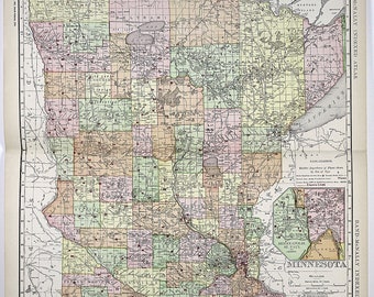 Antique Map of Minneapolis | Etsy