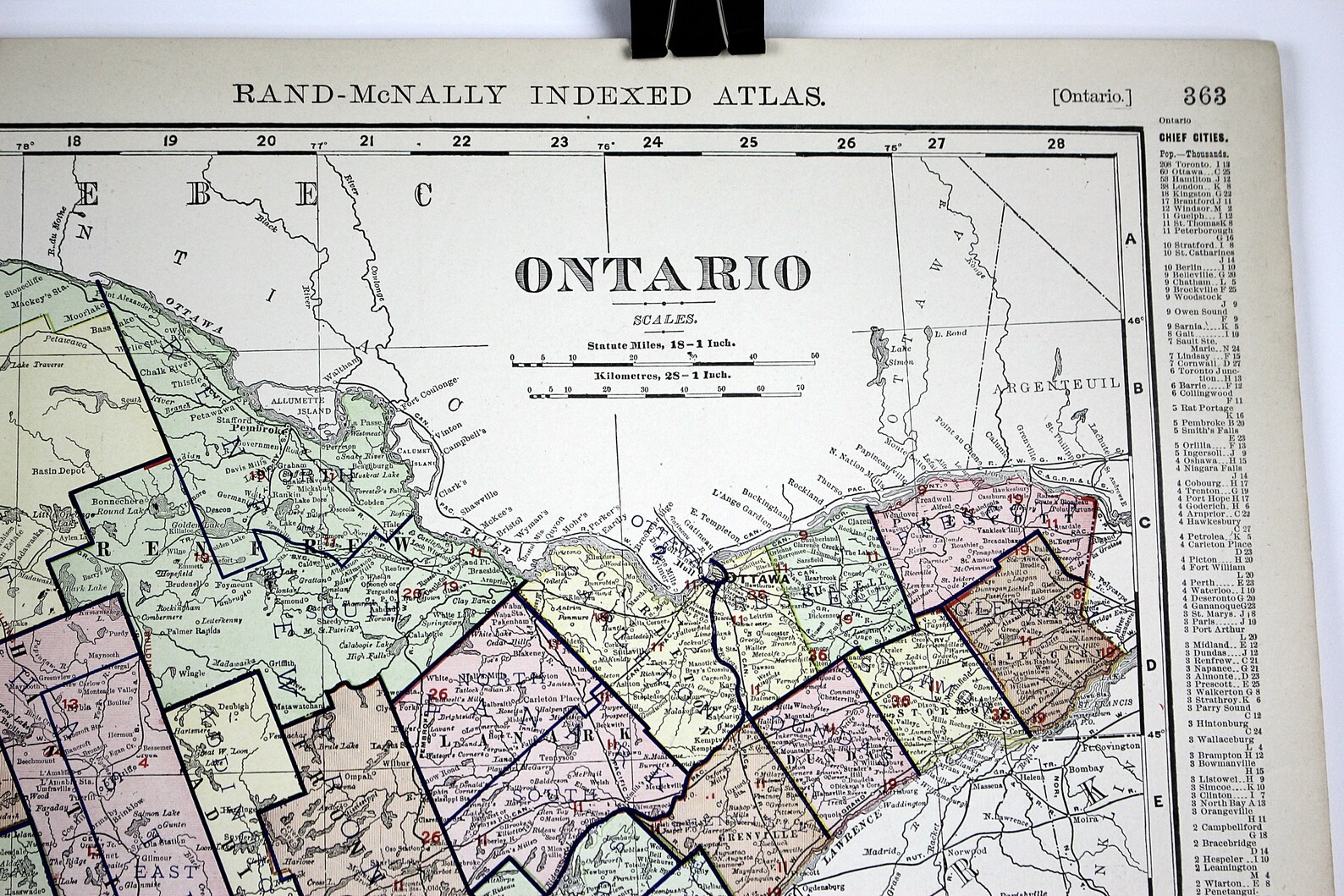 RARE 1910 Railroad Map of Ontario toronto Lake Ontario & - Etsy