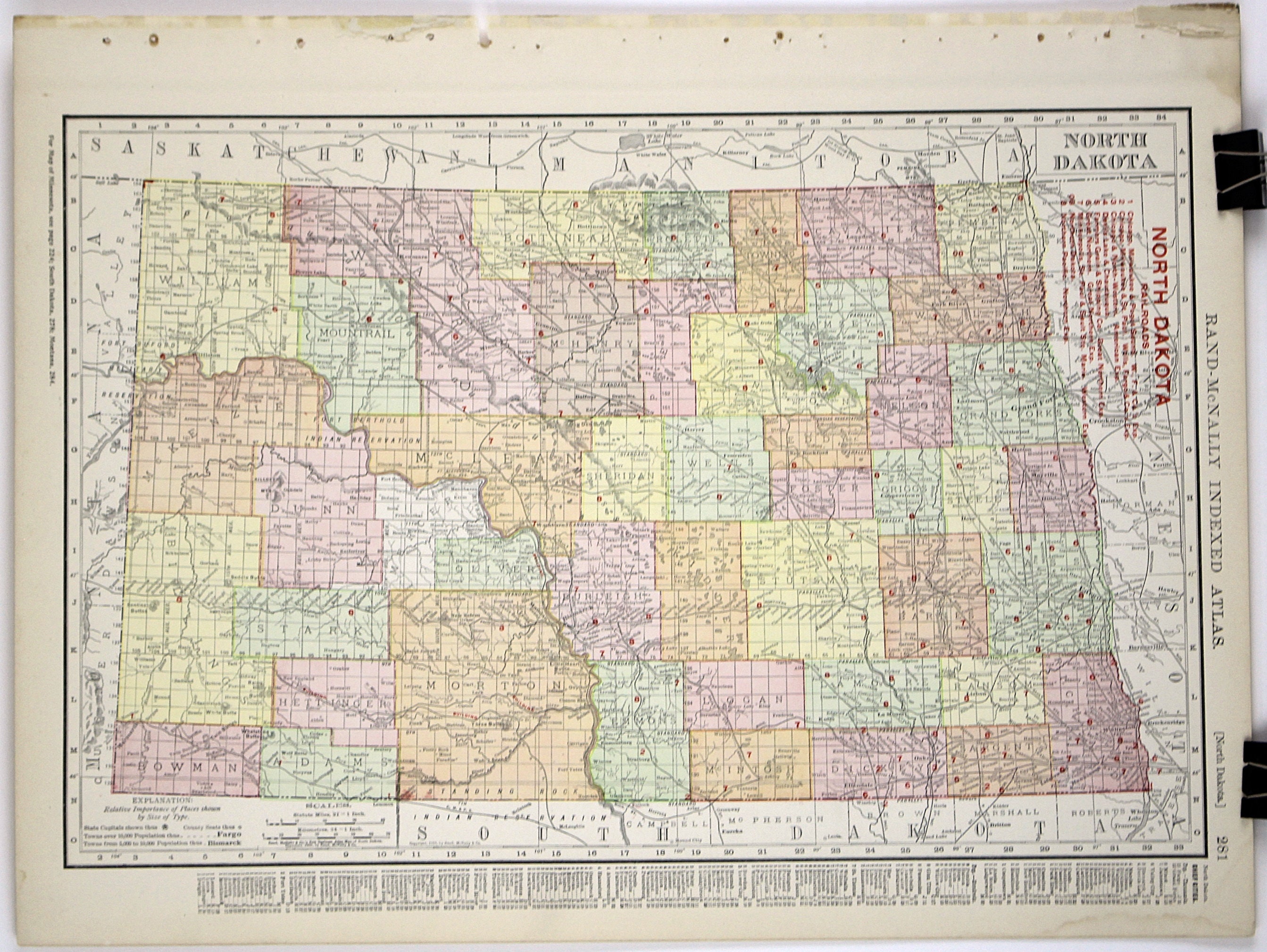 RARE 1910 Railroad Map of North Dakota northern Pacific RR - Etsy