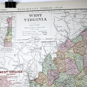 RARE 1910 Railroad Map of West Virginia wheeling Charleston - Etsy